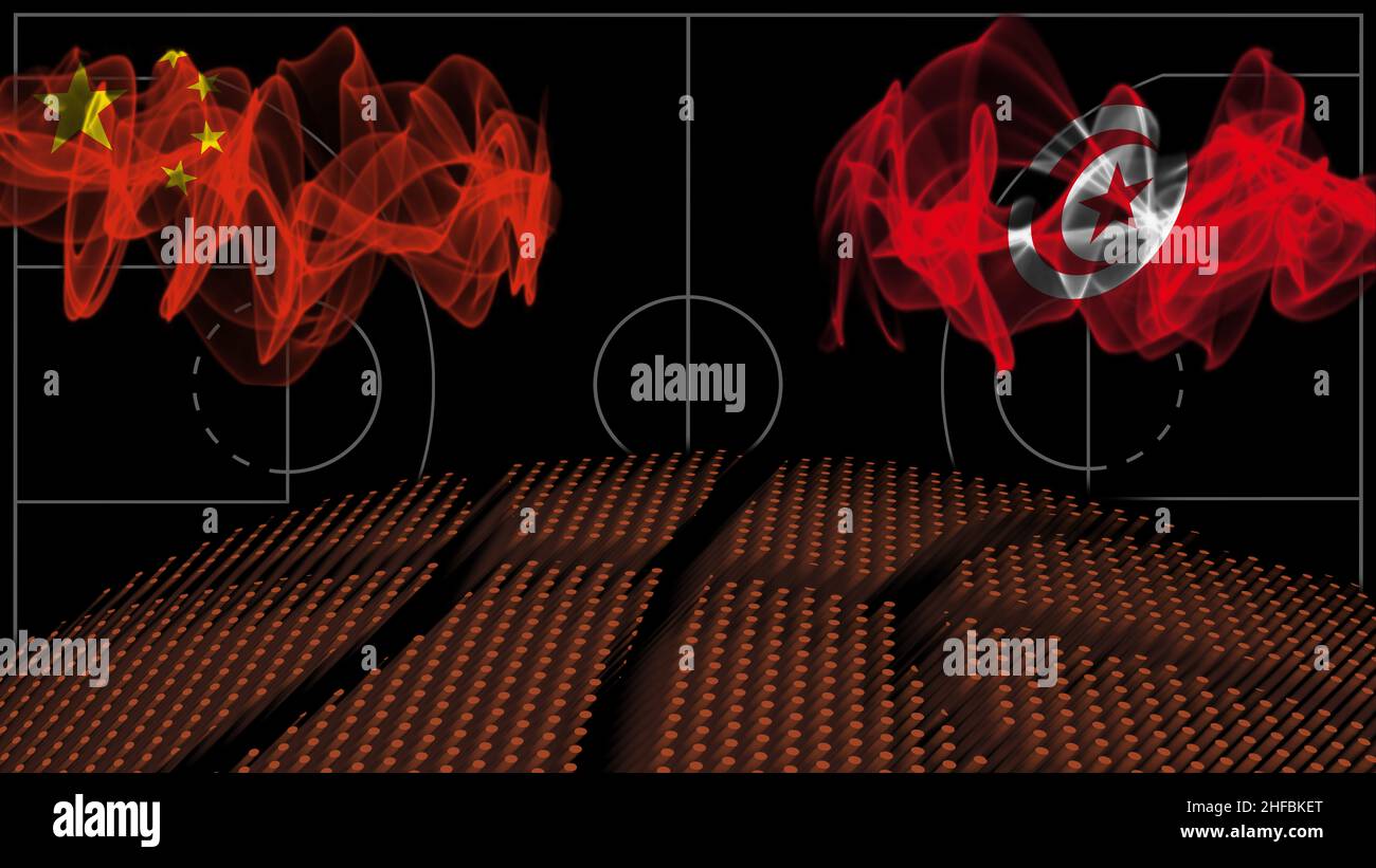 China vs Tunisia Basketball, smoke flag, Sport game Stock Photo - Alamy