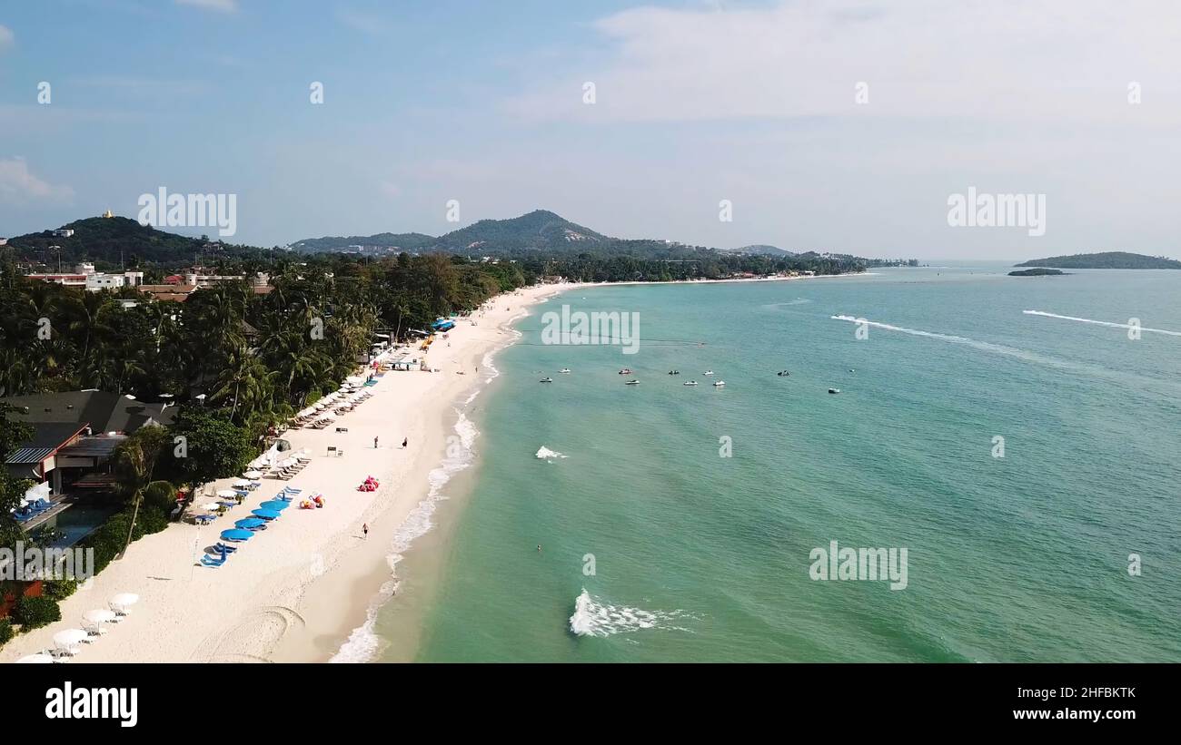 Top View of Paradise Beach. Beautiful tropical island with sand beach ...