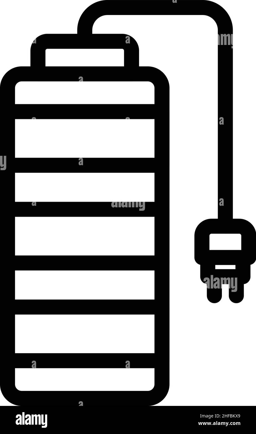 Full charging icon outline vector. Recharge power. Mobile load Stock ...