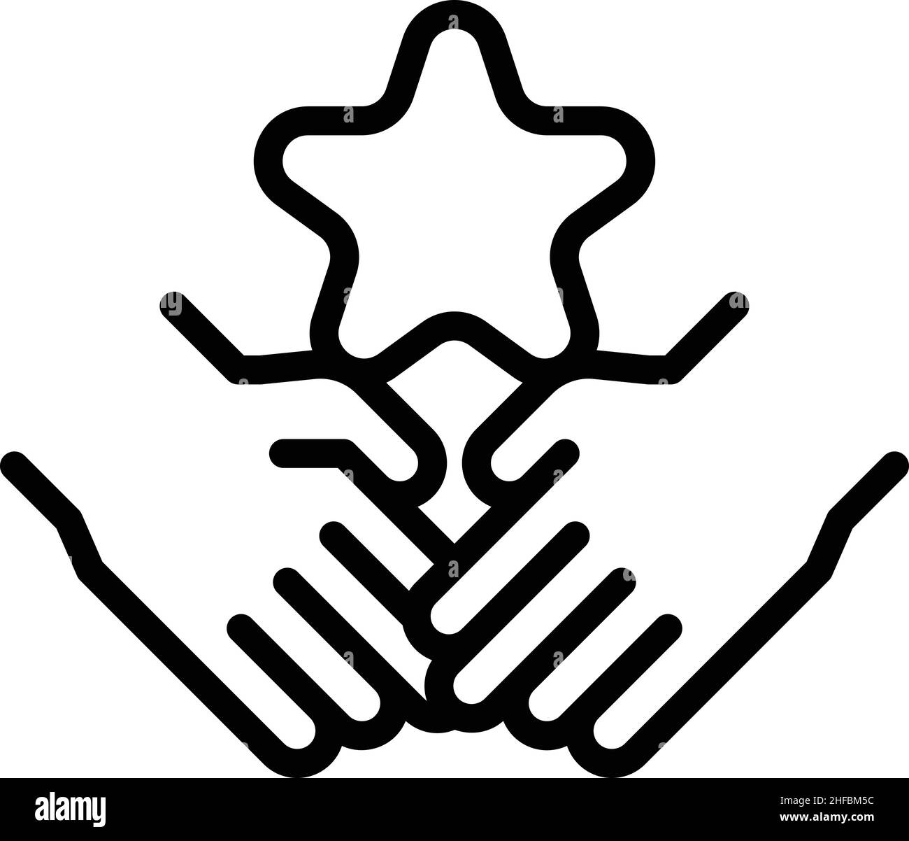 Benchmark handshake icon outline vector. Business compare. Time product ...