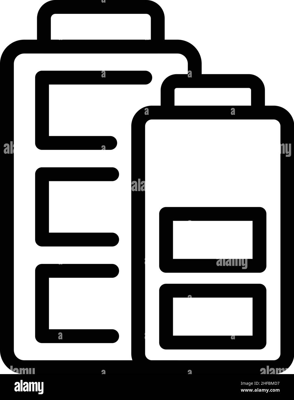 Indicator battery icon outline vector. Energy charge. Phone level Stock ...