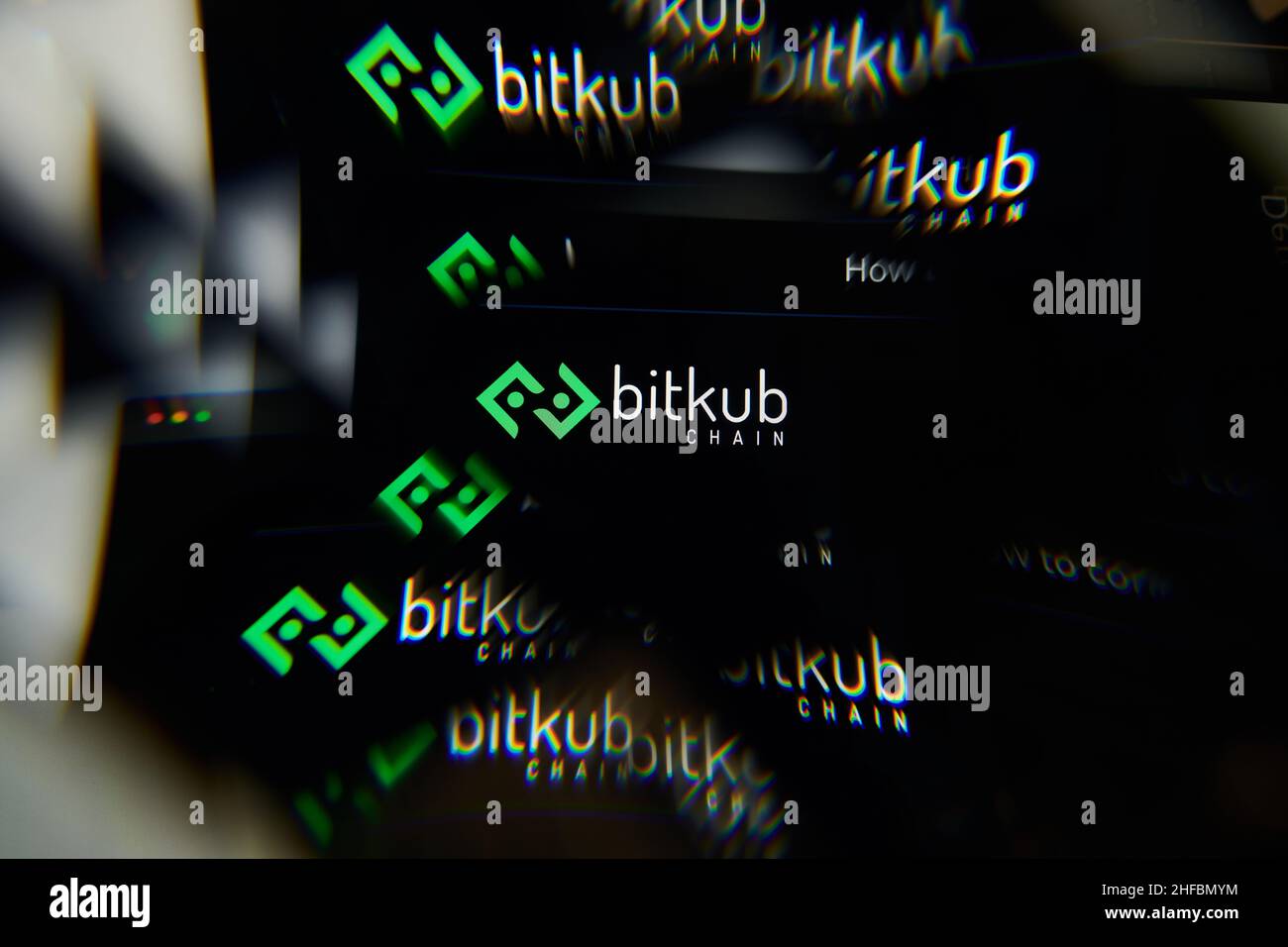 Milan, Italy - January 11, 2022: bitkub coin - KUB logo on laptop ...