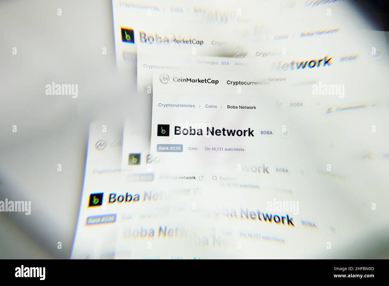 Milan, Italy - January 11, 2022: boba network - BOBA logo on laptop ...