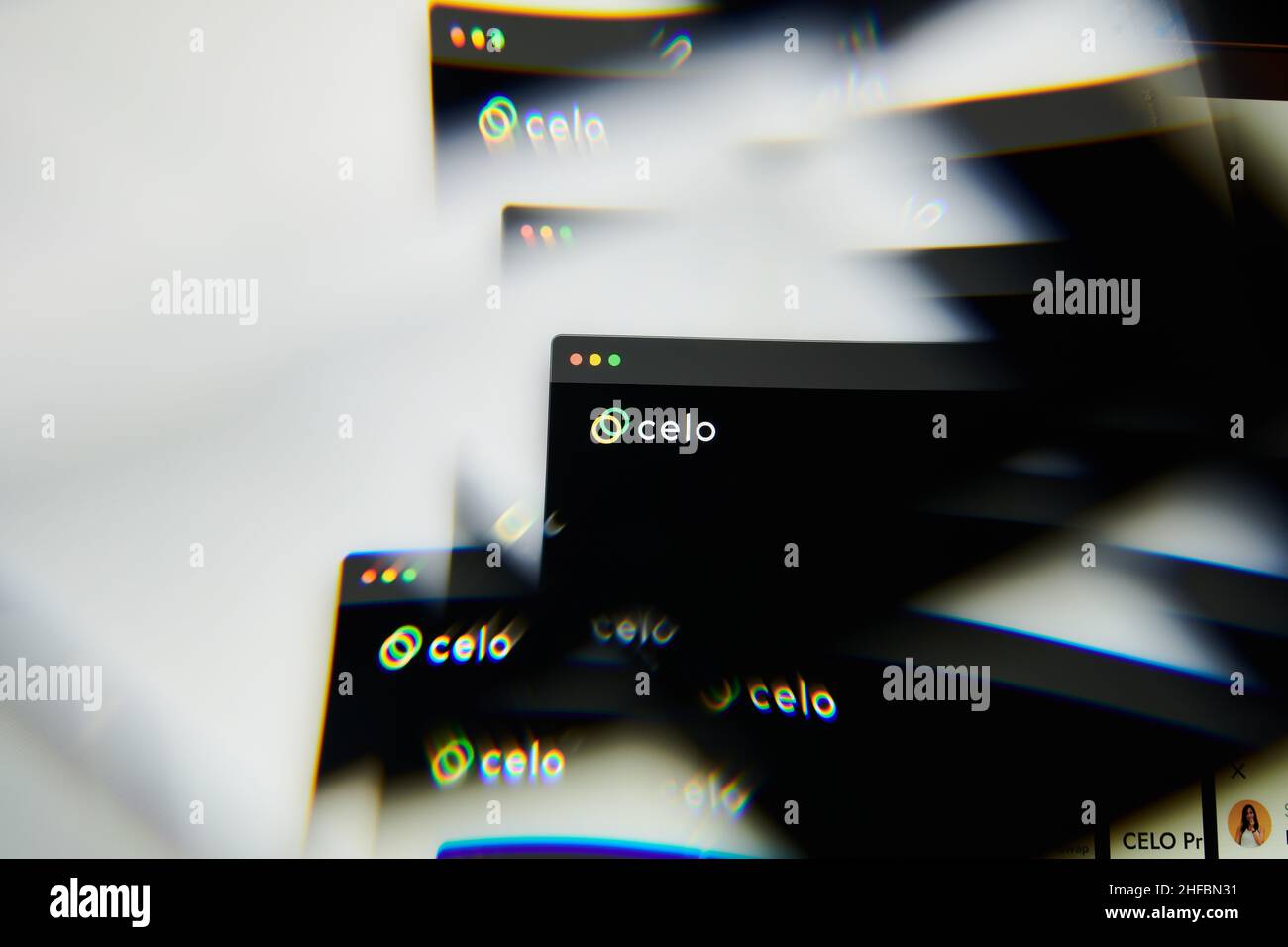 Milan, Italy - January 11, 2022: celo - CELO logo on laptop screen seen ...