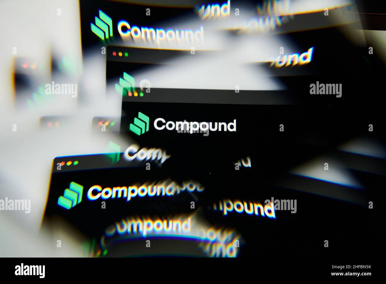 Milan, Italy - January 11, 2022: compound - COMP logo on laptop screen ...