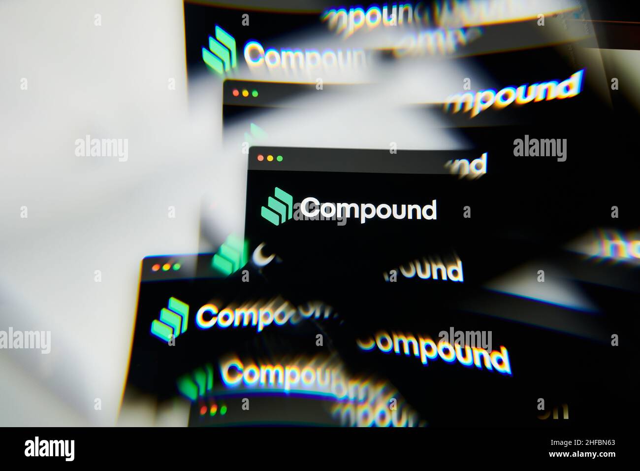 Milan, Italy - January 11, 2022: compound - COMP logo on laptop screen ...