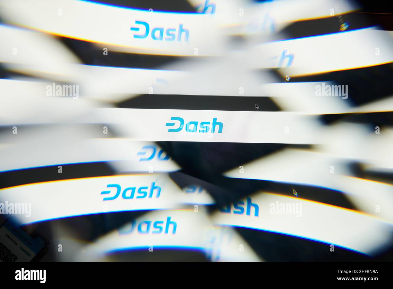 Milan, Italy - January 11, 2022: dash - DASH logo on laptop screen seen ...