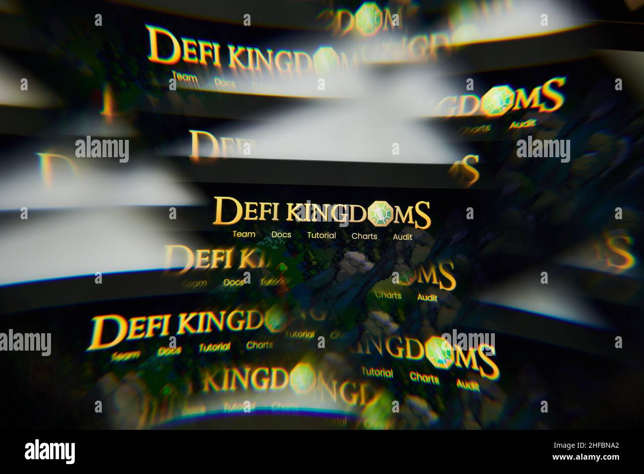 Milan, Italy - January 11, 2022: defi kingdoms - JEWEL logo on laptop ...