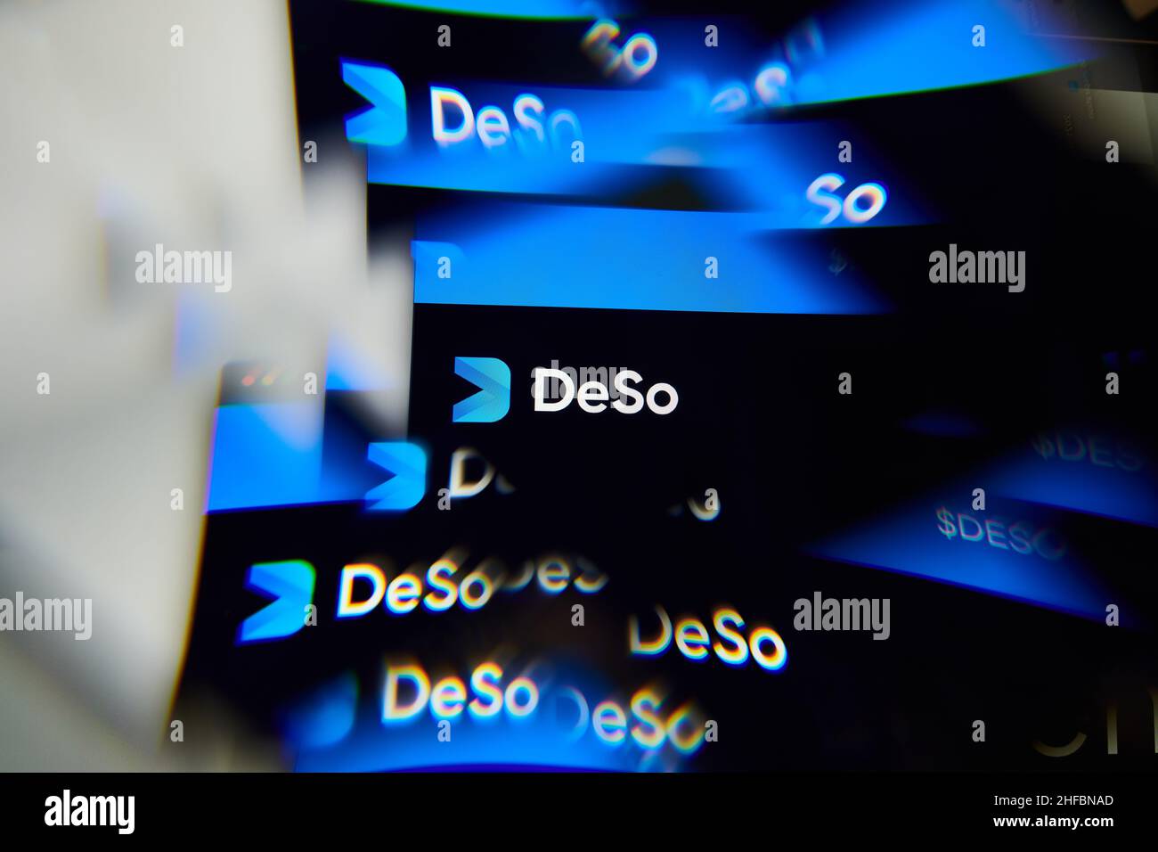 Milan, Italy - January 11, 2022: decentralized social - DESO logo on ...