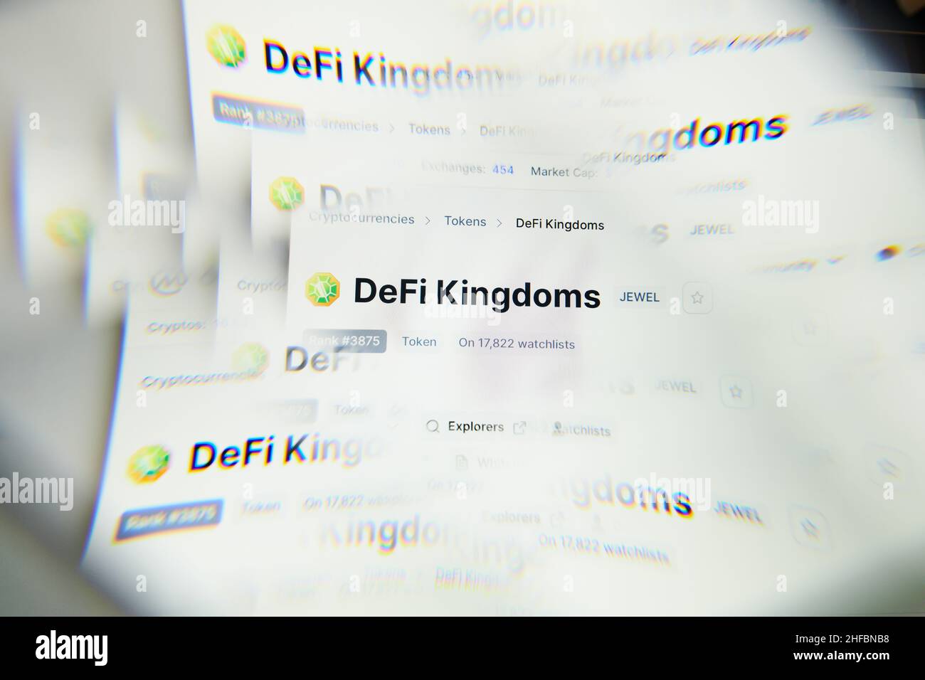 Milan, Italy - January 11, 2022: defi kingdoms - JEWEL logo on laptop ...