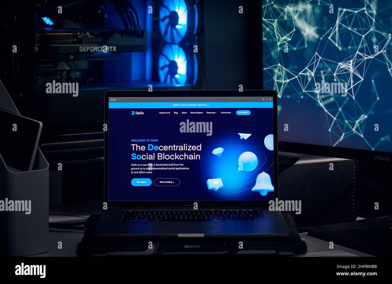 Milan, Italy - January 11, 2022: decentralized social - DESO website's ...