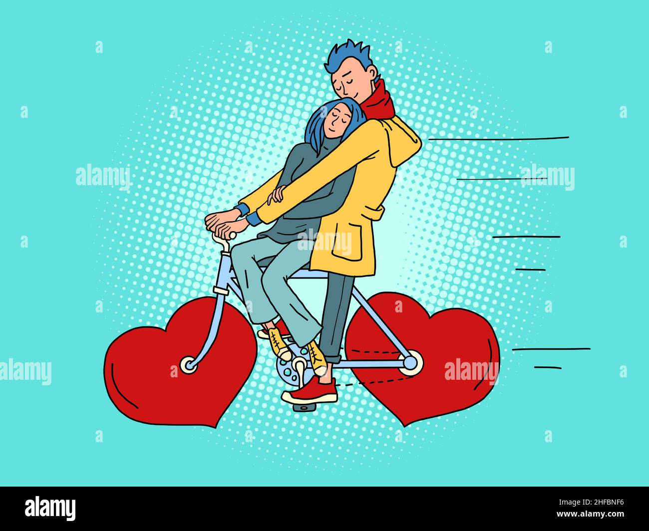Woman ride a bike together Stock Vector Images - Alamy