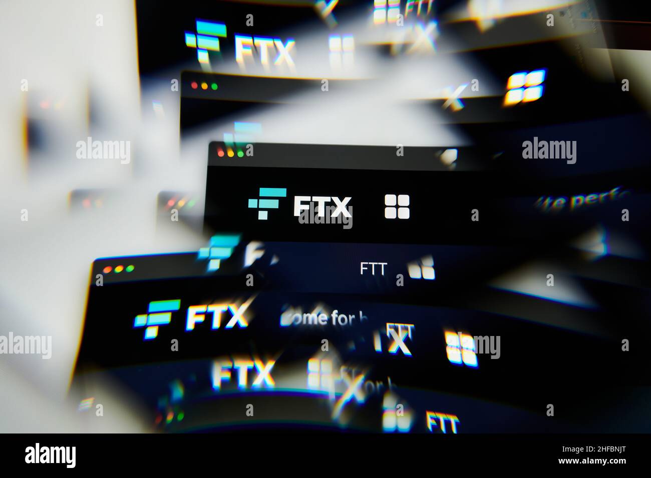 Milan, Italy - January 11, 2022: ftx token - FTT logo on laptop screen ...