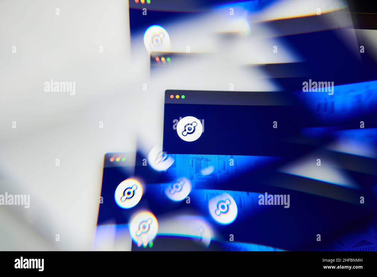 Milan, Italy - January 11, 2022: helium - HNT logo on laptop screen ...