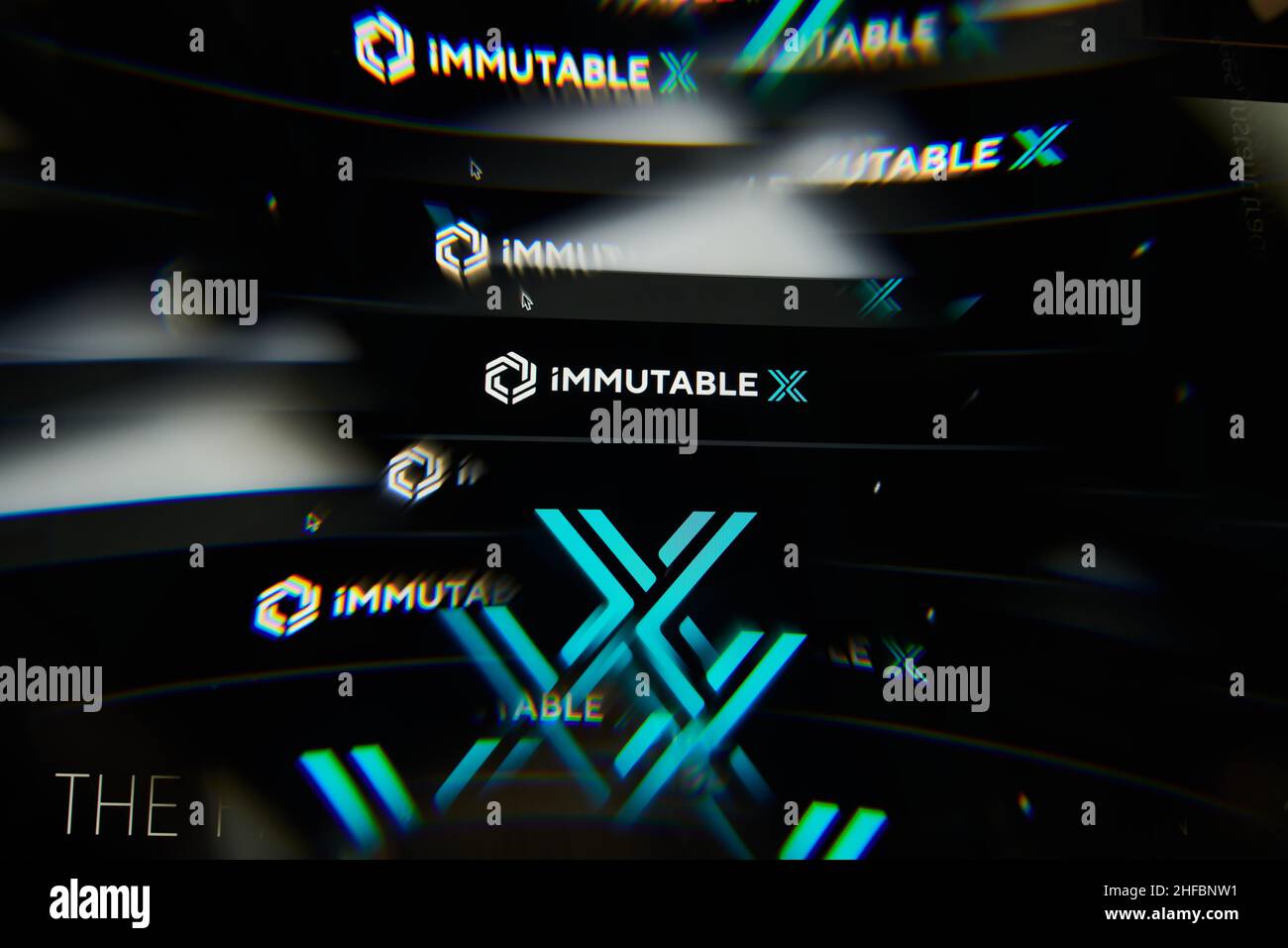 Milan, Italy - January 11, 2022: immutable x - IMX logo on laptop ...