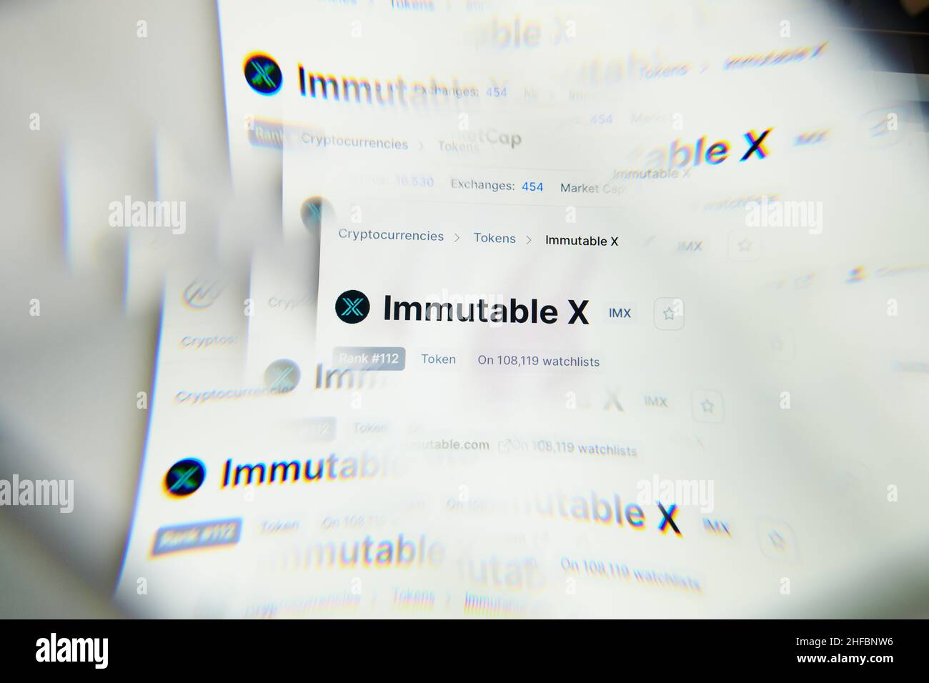 Milan, Italy - January 11, 2022: immutable x - IMX logo on laptop ...