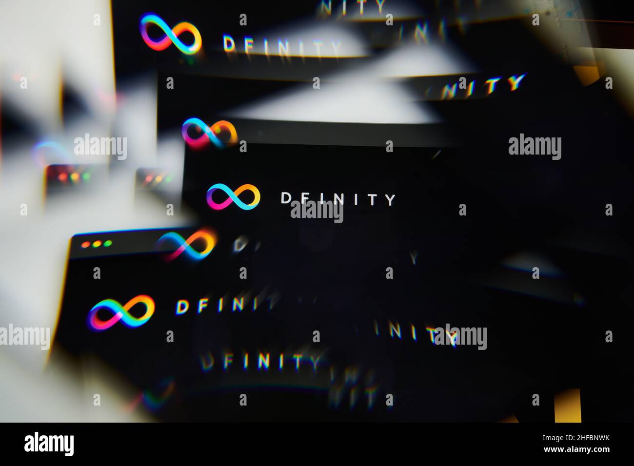 Milan, Italy - January 11, 2022: internet computer - ICP logo on laptop ...