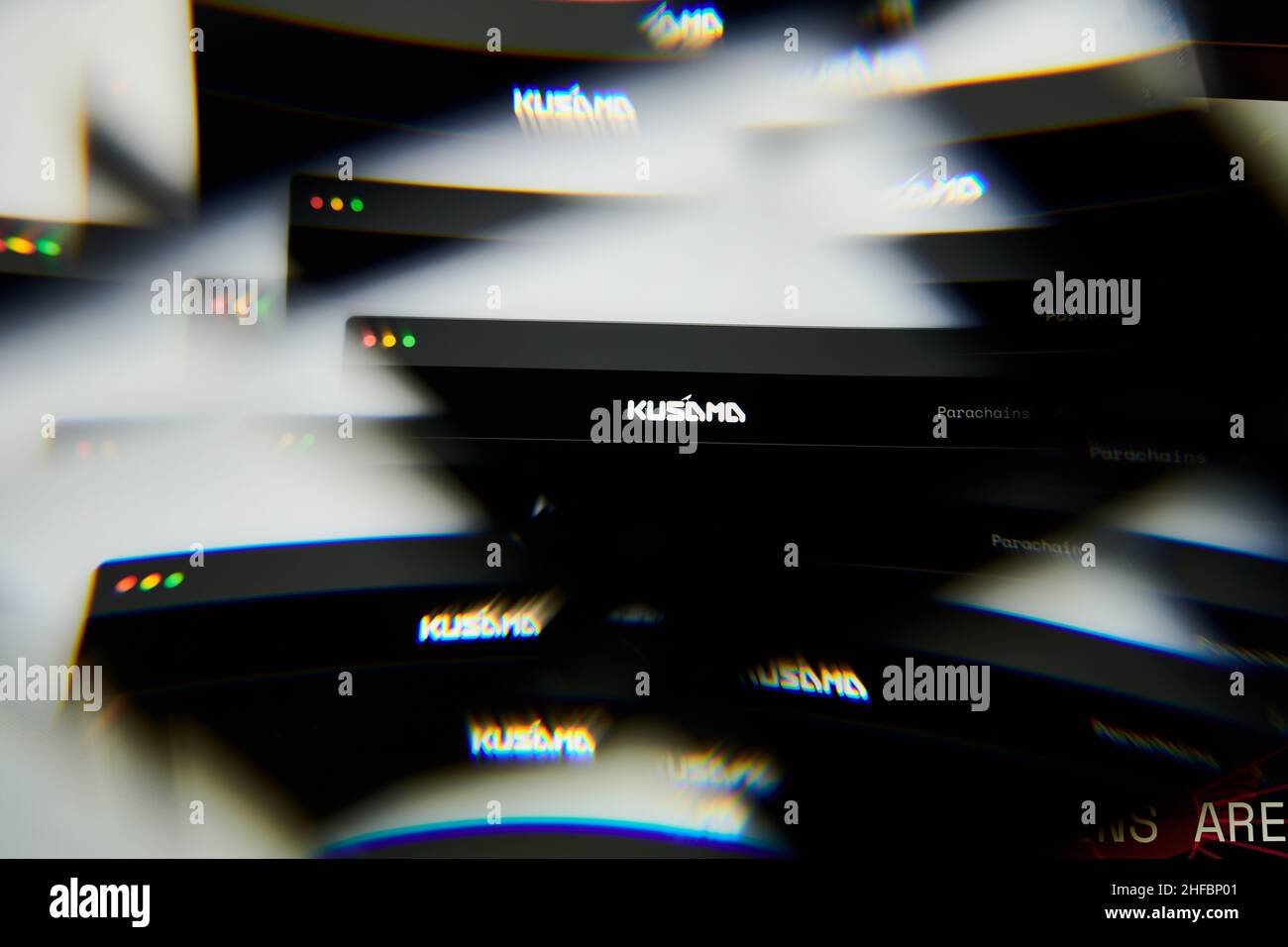 Milan, Italy - January 11, 2022: kusama - KSM logo on laptop screen ...