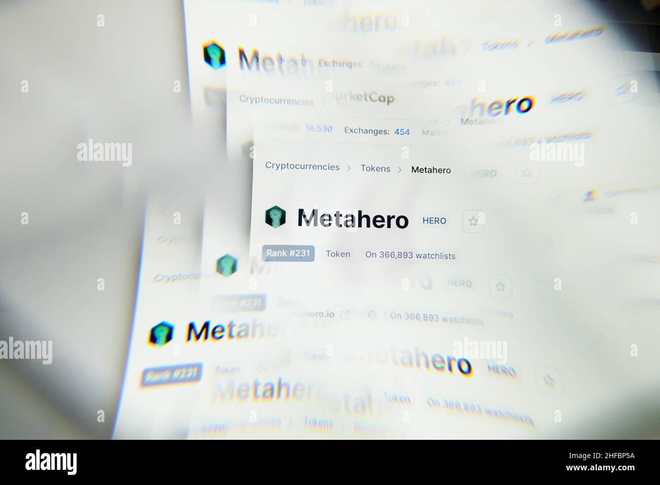 Milan, Italy - January 11, 2022: metahero - HERO logo on laptop screen ...