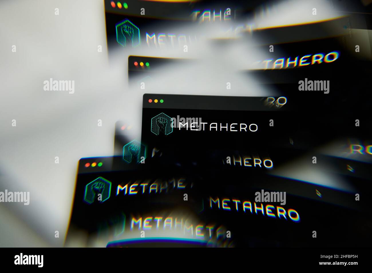 Milan, Italy - January 11, 2022: metahero - HERO logo on laptop screen ...