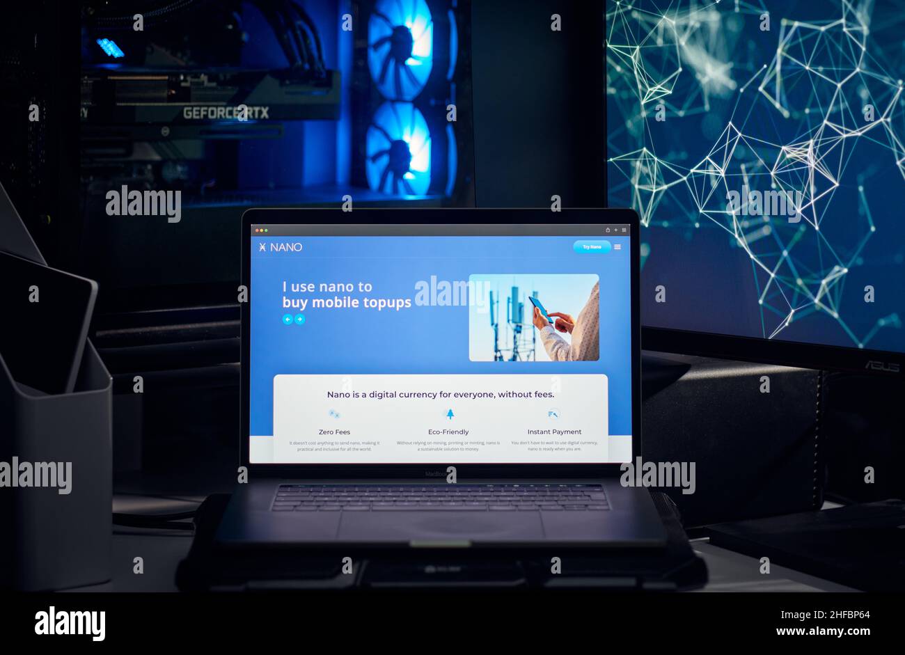 Milan, Italy - January 11, 2022: nano - XNO website's hp seen on a ...