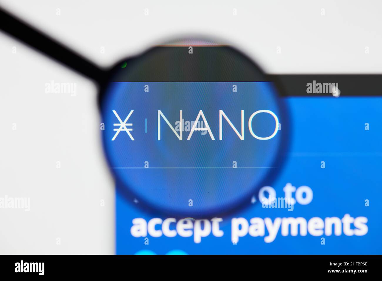Milan, Italy - January 11, 2022: nano - XNO website's hp. nano, XNO ...