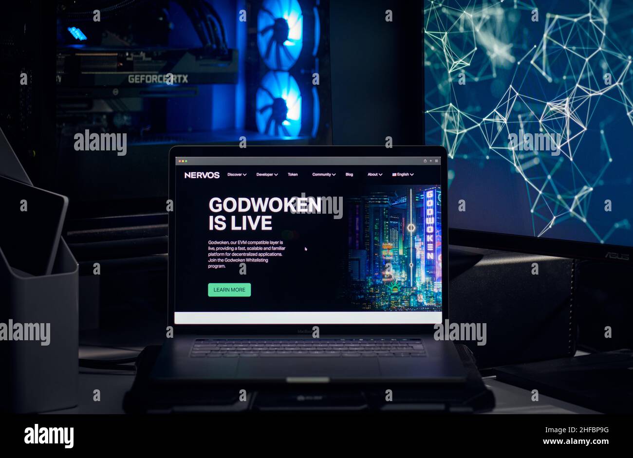 Milan, Italy - January 11, 2022: nervos network - CKB website's hp seen ...