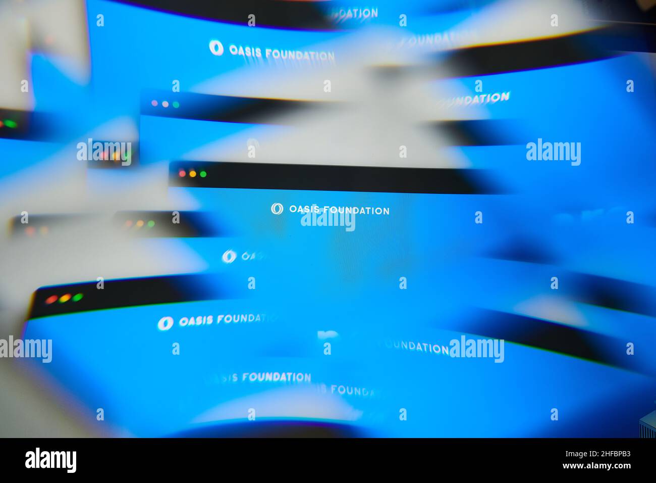 Milan, Italy - January 11, 2022: oasis network - ROSE logo on laptop ...