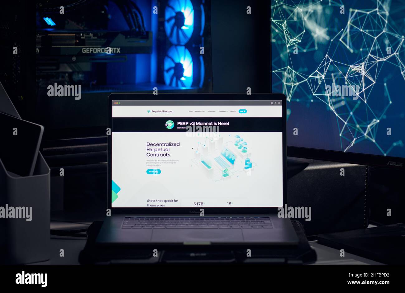 Milan, Italy - January 11, 2022: perpetual protocol - PERP website's hp ...