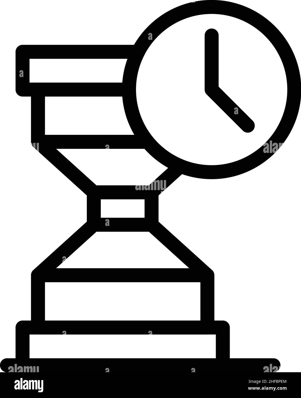 Timer Hourglass Icon Outline Vector Duration Time Date General Stock