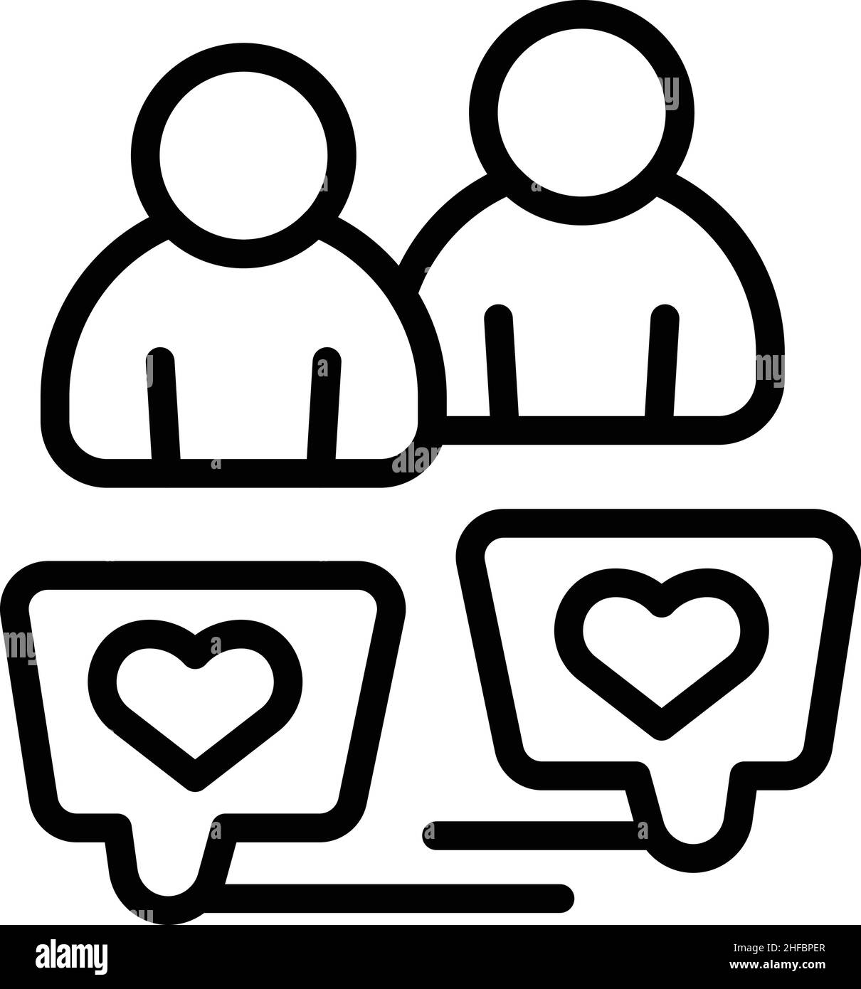 Team vision icon outline vector. Value impact. Service trust Stock ...