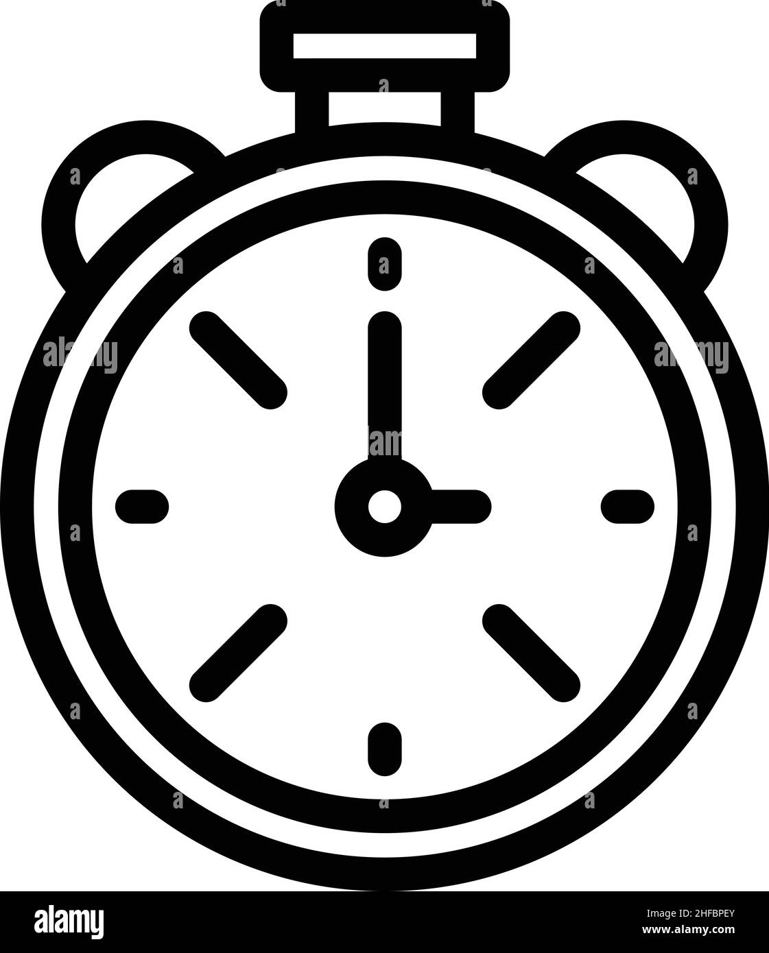 Stopwatch Icon Outline Vector Time Duration Clock Hour Stock Vector