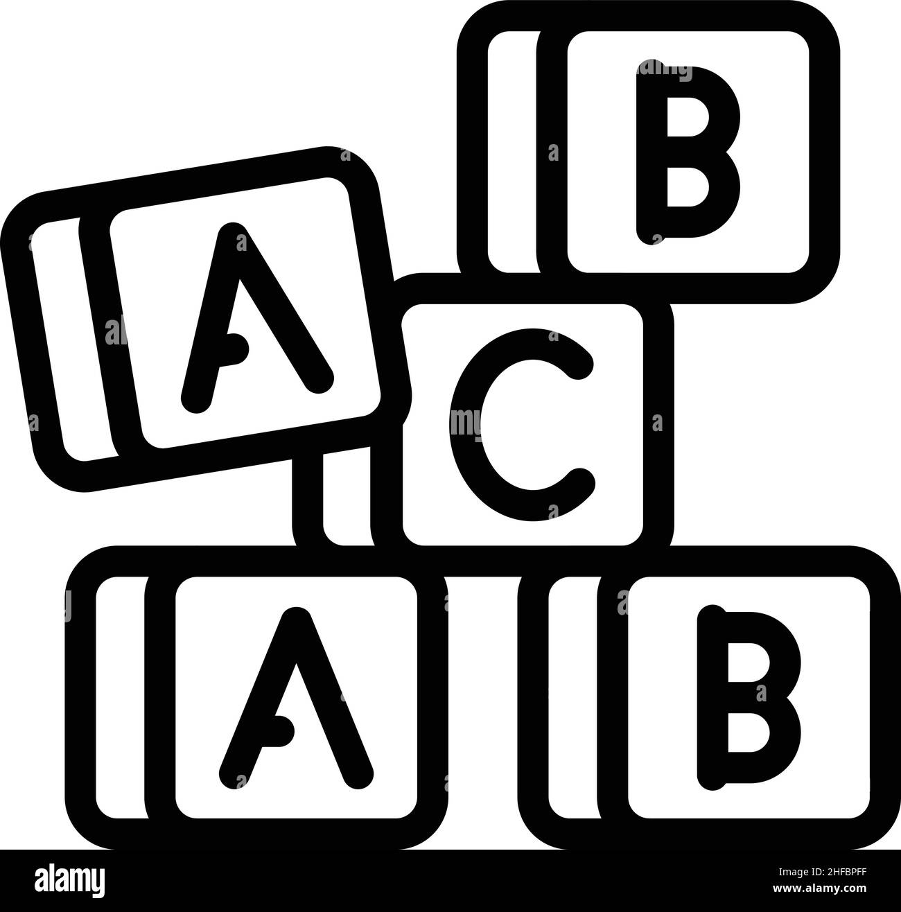 Toy cubes icon outline vector. Cube block. Baby play Stock Vector Image ...