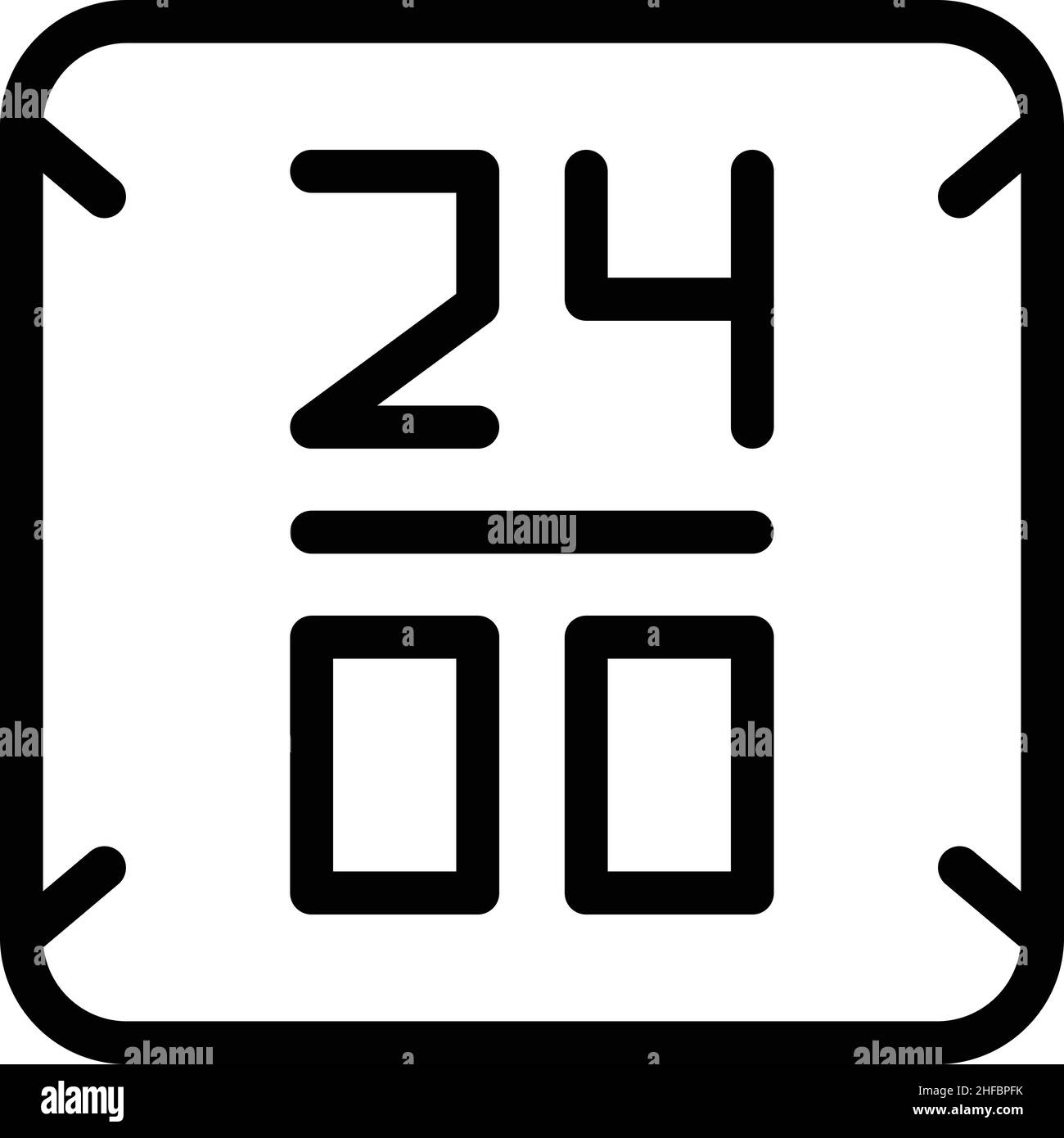 Digital timer icon outline vector. Sand hour. Open number Stock Vector ...