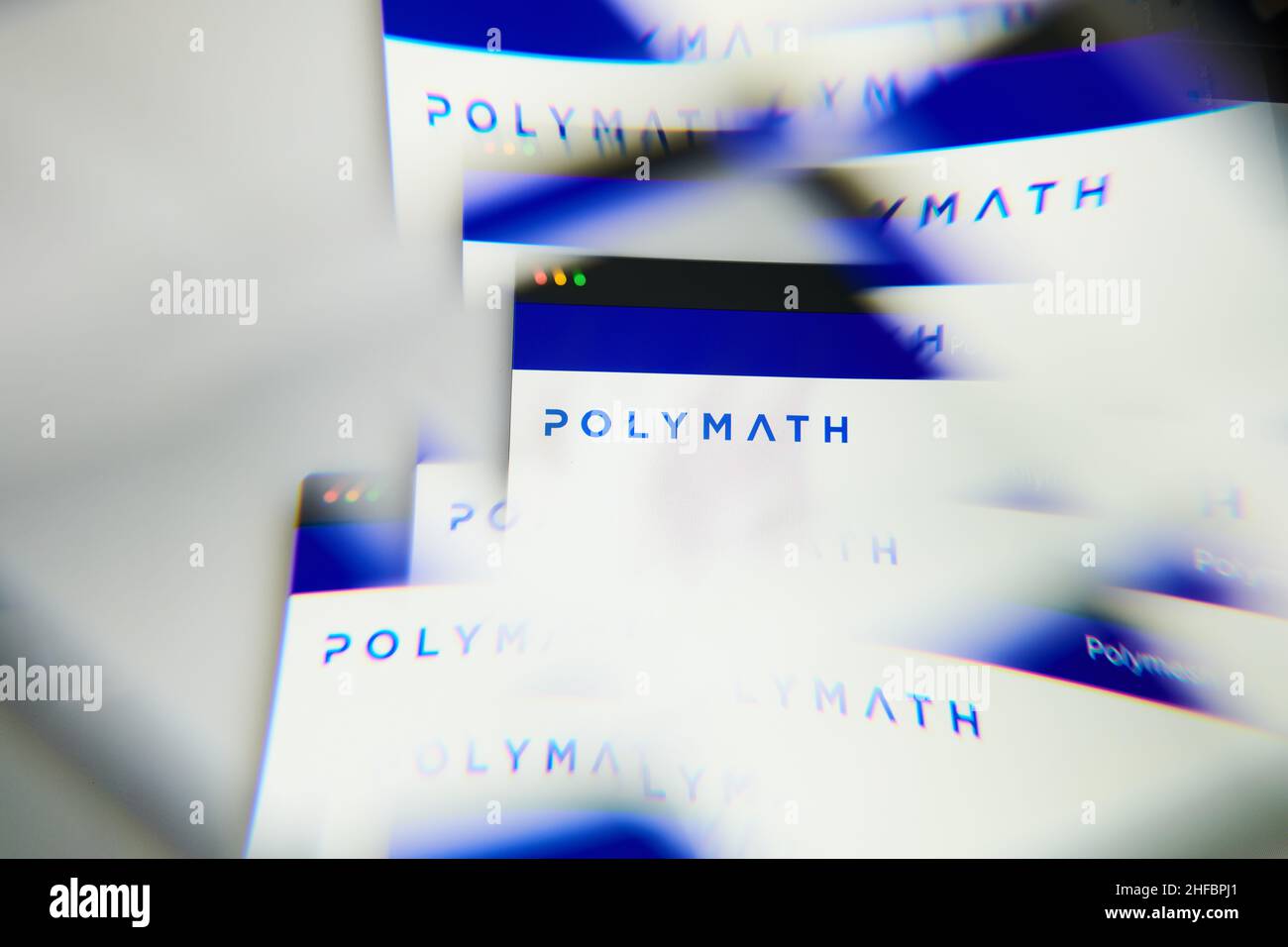 Milan, Italy - January 11, 2022: polymath - POLY logo on laptop screen ...