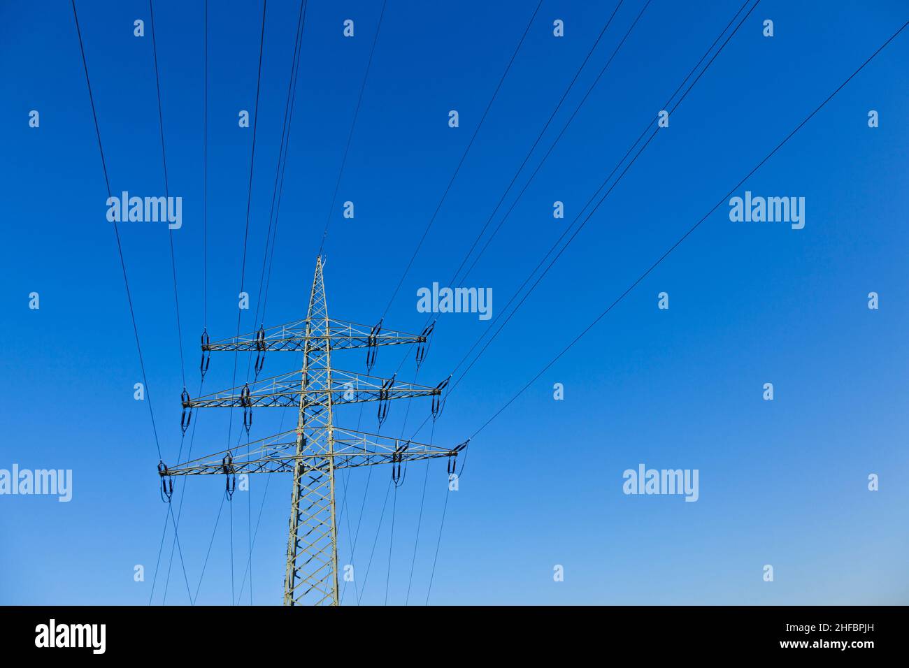 electrical tower in beautiful landscape with sky Stock Photo - Alamy