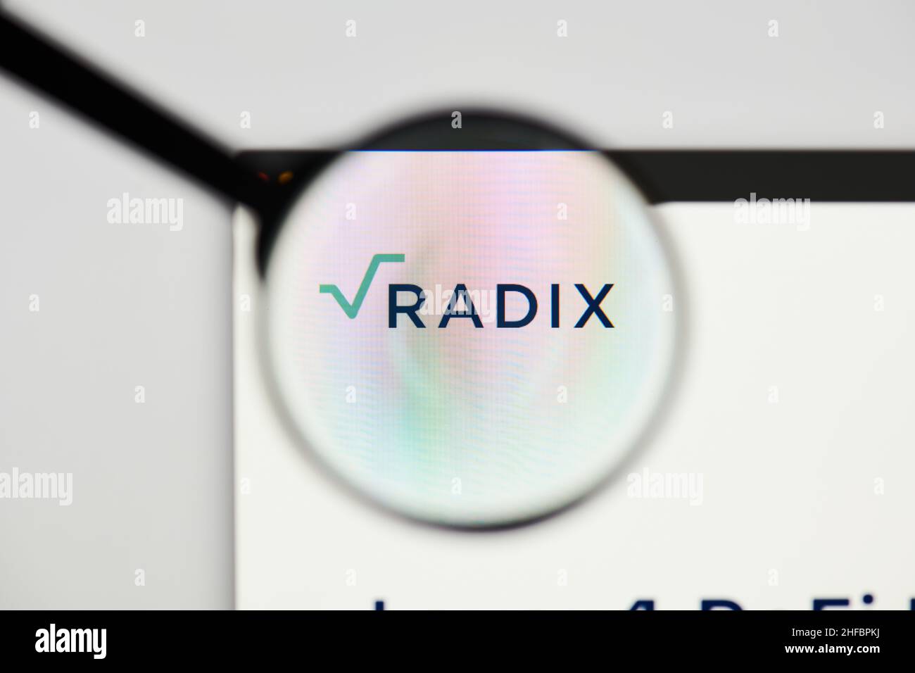 Milan, Italy - January 11, 2022: radix - XRD website's hp. radix, XRD ...