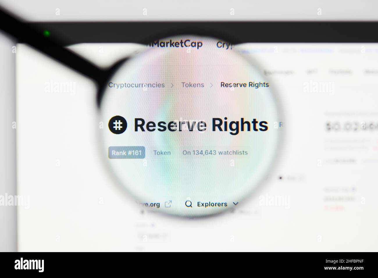 Milan, Italy - January 11, 2022: reserve rights token - RSR website's ...