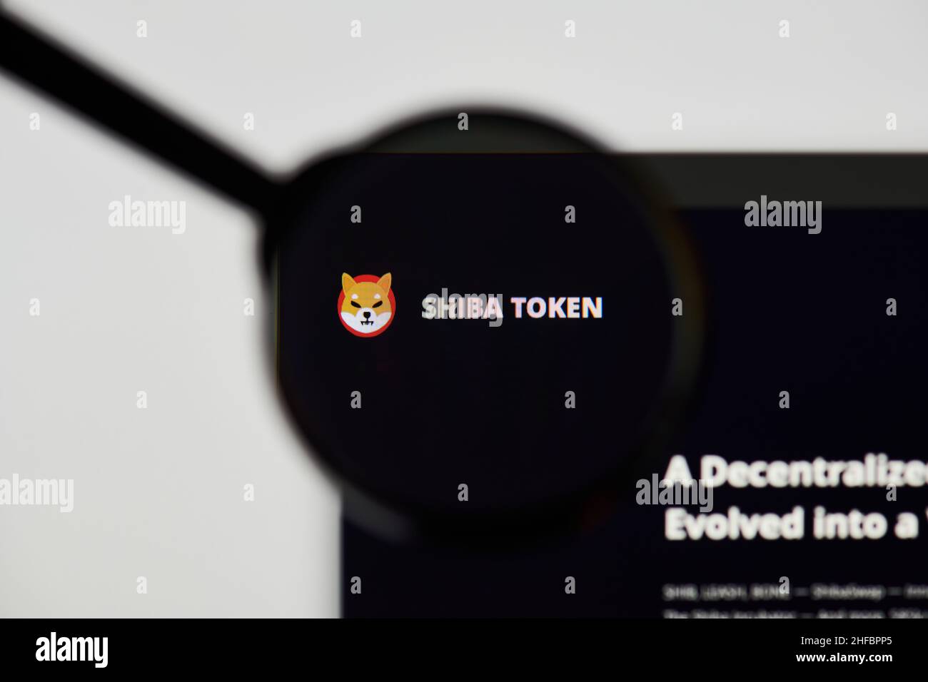 Milan, Italy - January 11, 2022: shiba inu - SHIB website's hp. shiba ...