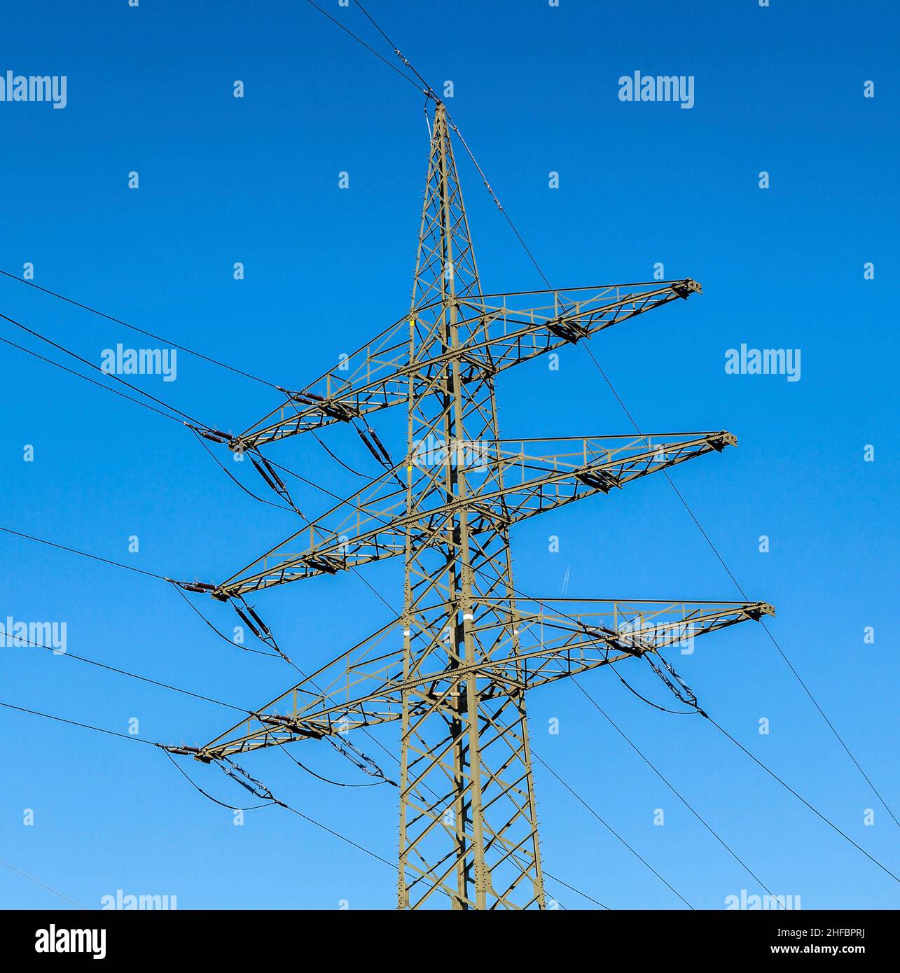 electrical tower in beautiful landscape with sky Stock Photo - Alamy