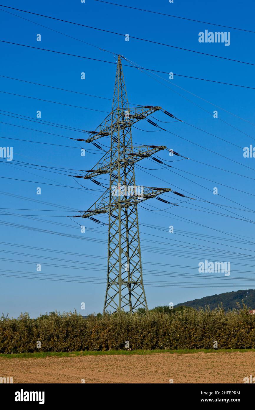 electrical tower in beautiful landscape with sky Stock Photo - Alamy