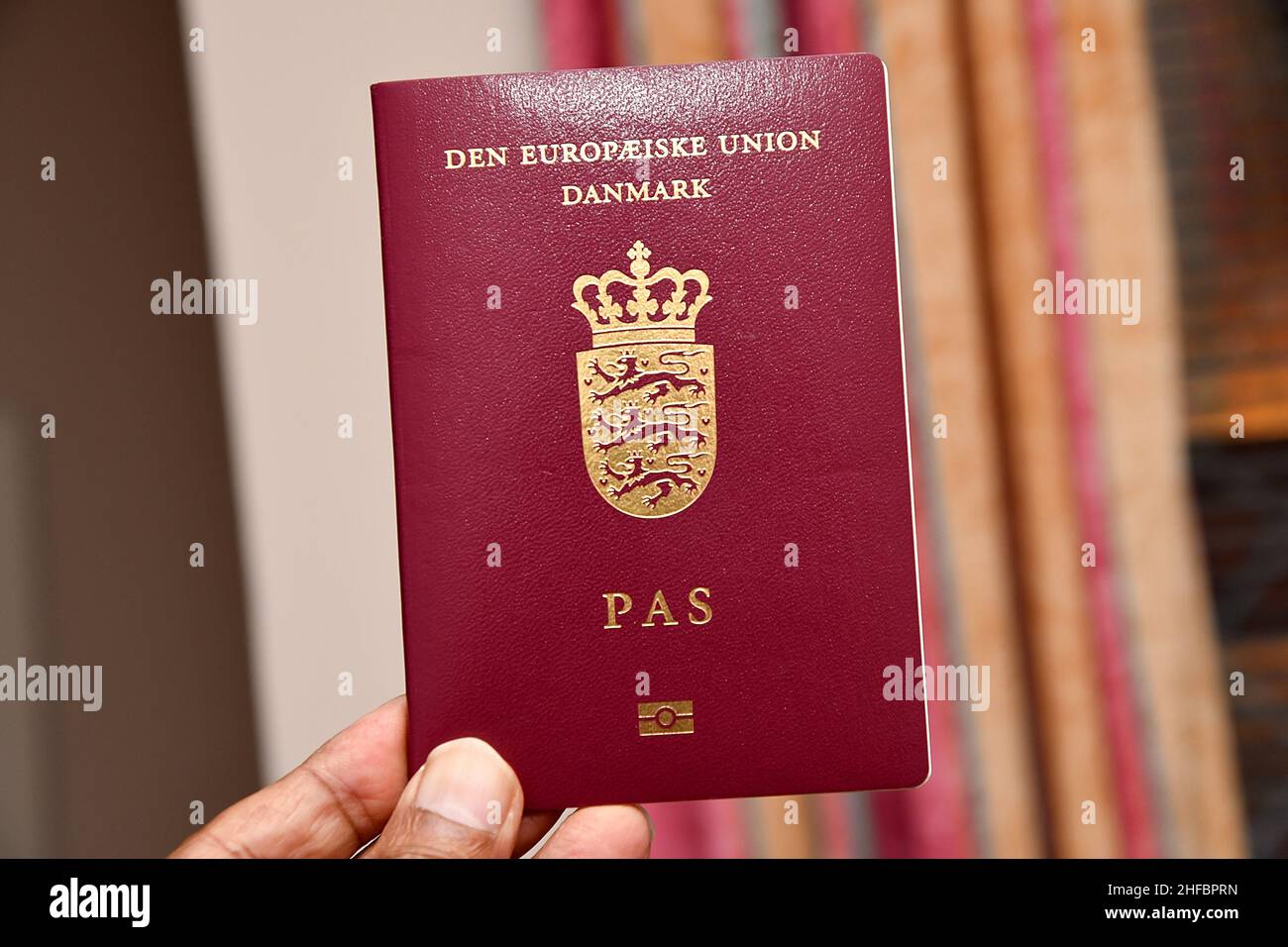 Copenhagen/Denmark 23.September 2018..Denmark's passport and danish ...