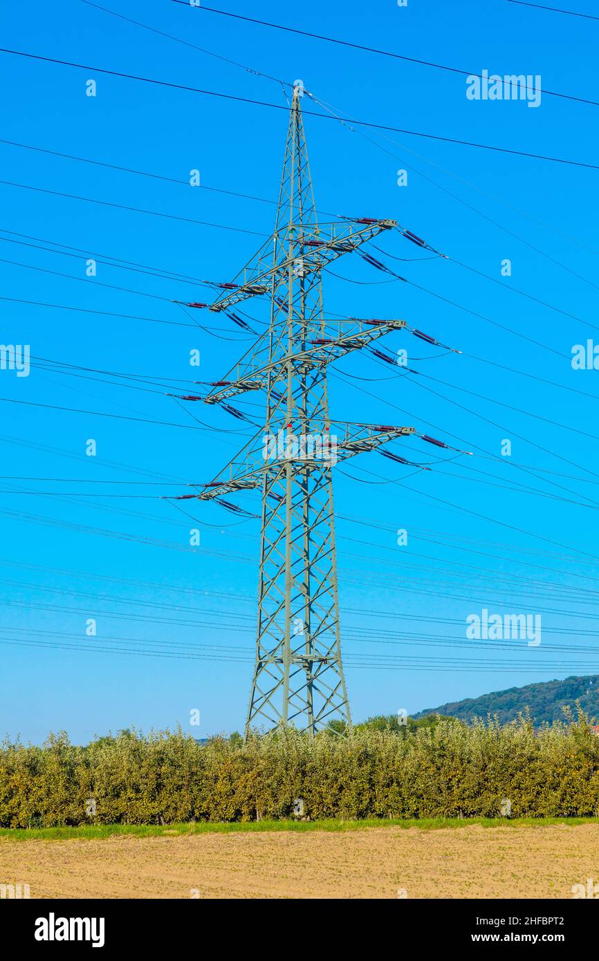 electrical tower in beautiful landscape with sky Stock Photo - Alamy