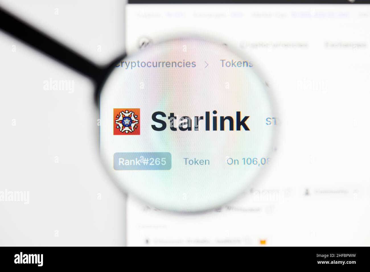 Milan, Italy - January 11, 2022: starlink - STARL website's hp ...