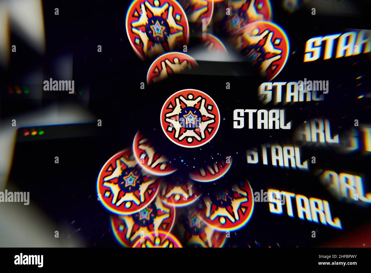 Milan, Italy - January 11, 2022: starlink - STARL logo on laptop screen ...