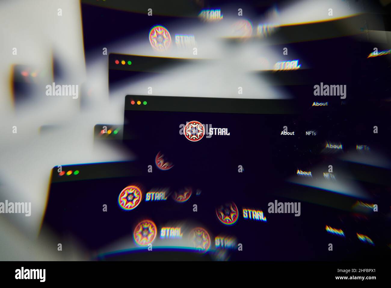 Milan, Italy - January 11, 2022: starlink - STARL logo on laptop screen ...