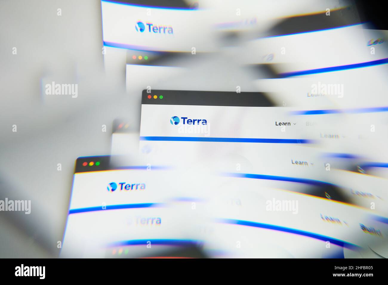 Milan, Italy - January 11, 2022: terra - LUNA logo on laptop screen ...