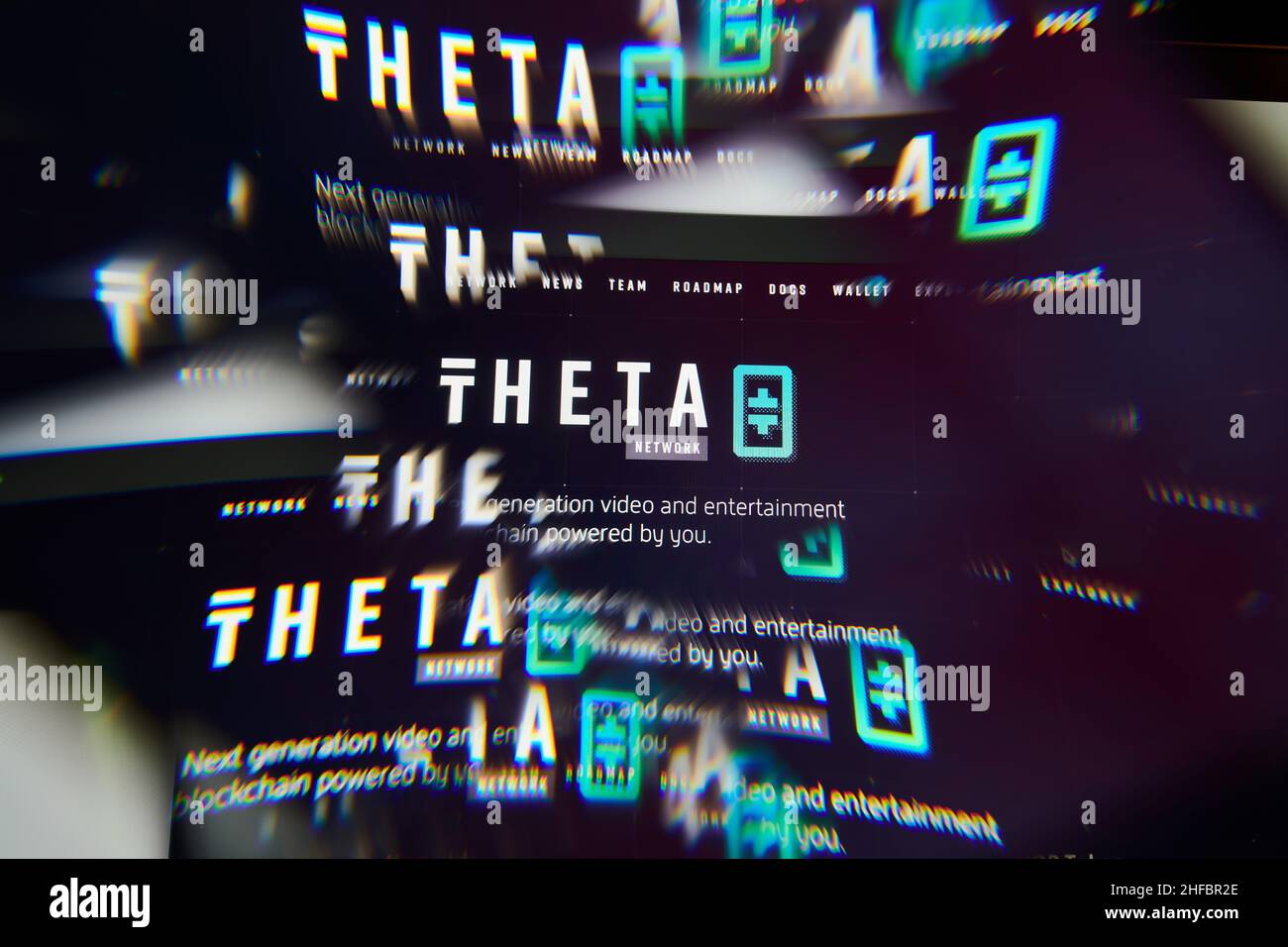 Milan, Italy - January 11, 2022: theta network - THETA logo on laptop ...