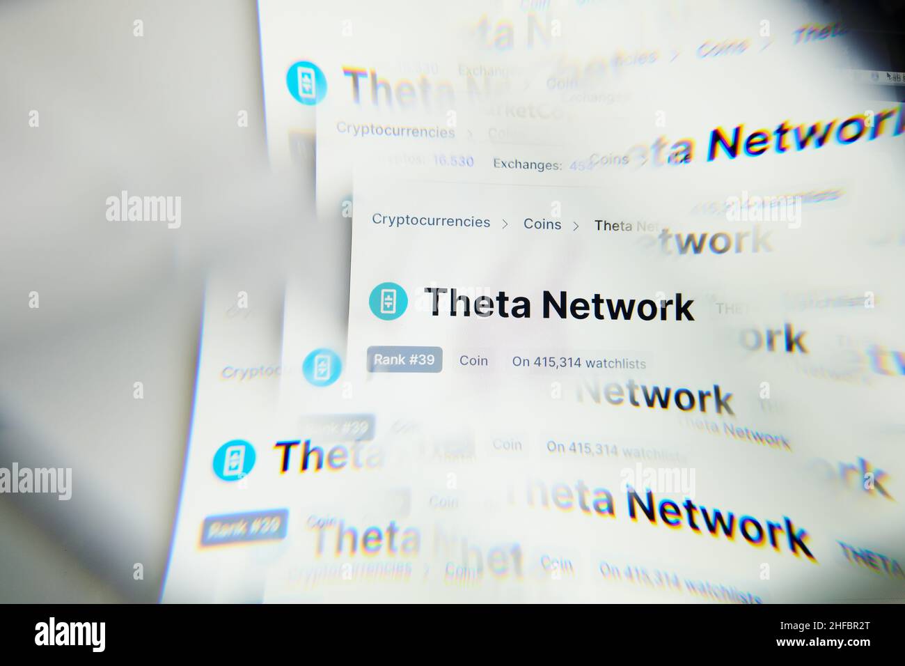 Milan, Italy - January 11, 2022: theta network - THETA logo on laptop ...