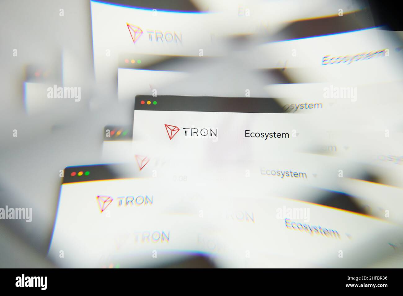 Milan, Italy - January 11, 2022: tron - TRX logo on laptop screen seen ...